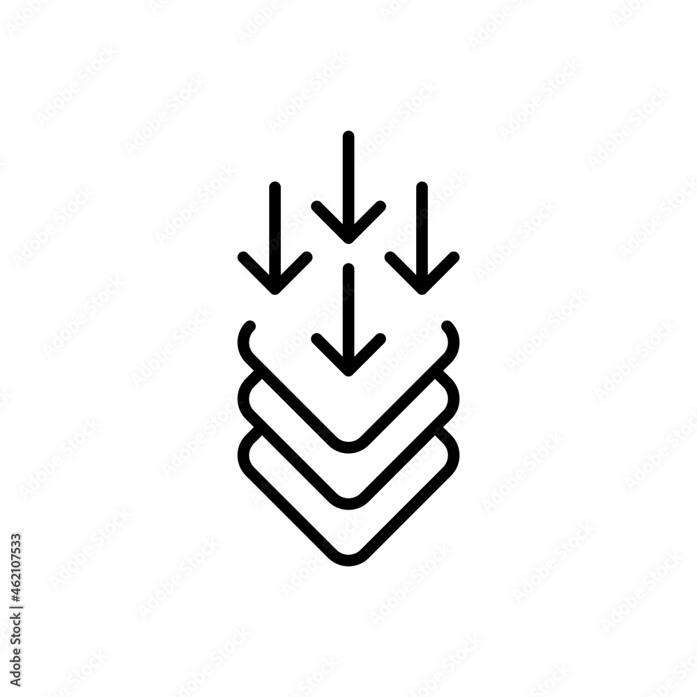 Absorption icon. Absorb soft layers and drops isolated on white ...