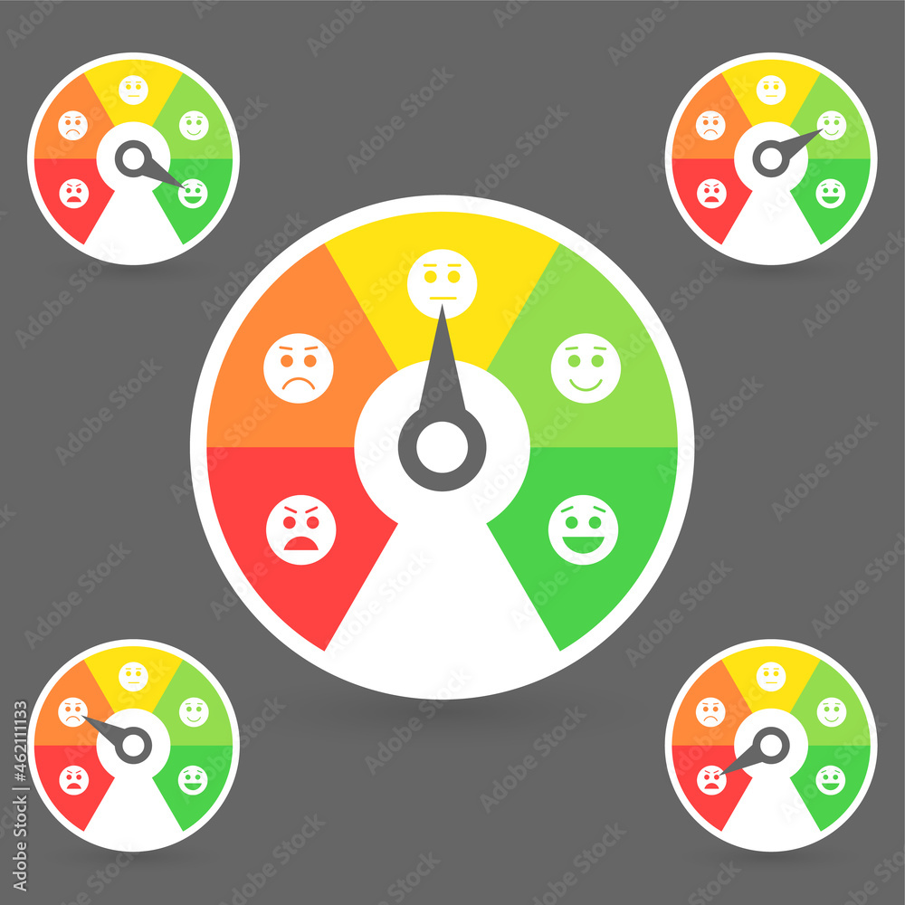 Credit score meter with color levels from poor to good. Rating customer ...