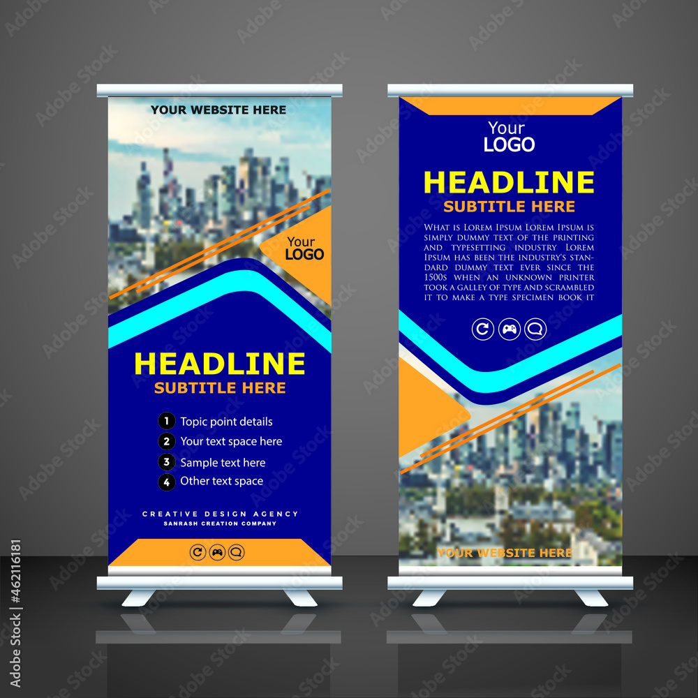 Vertical Banner Design Signboard Advertising Brochure Flyer Template ...