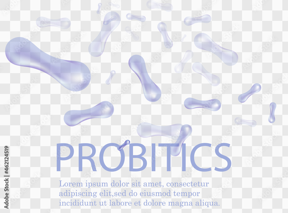 Probiotics Bacteria Vector illustration. Biology, Science background ...