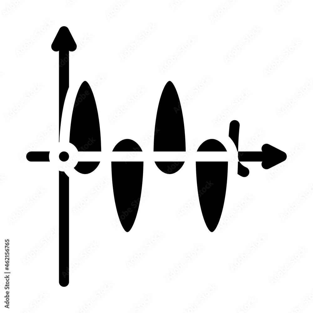 graph of electromagnetic waves glyph icon vector. graph of ...