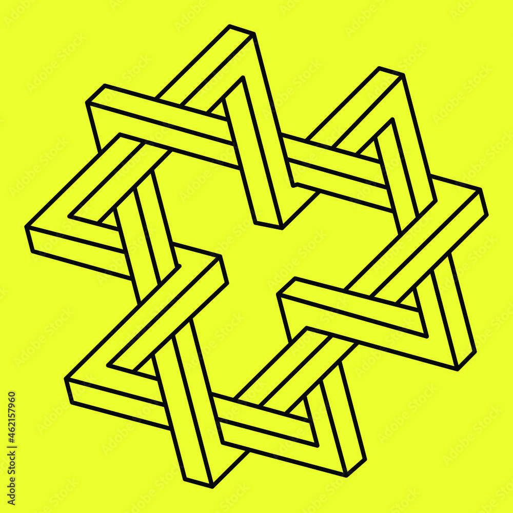 Impossible shapes. Sacred geometry. Optical illusion. Abstract eternal ...