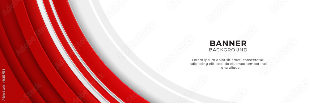 Abstract red banner background design template vector illustration with ...