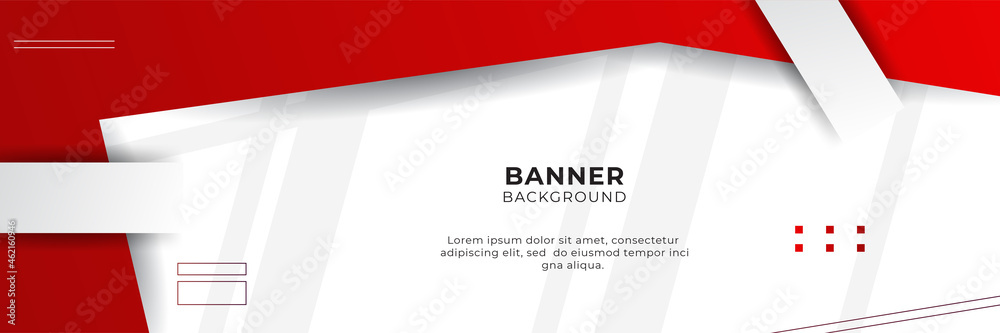 Abstract red banner background design template vector illustration with ...