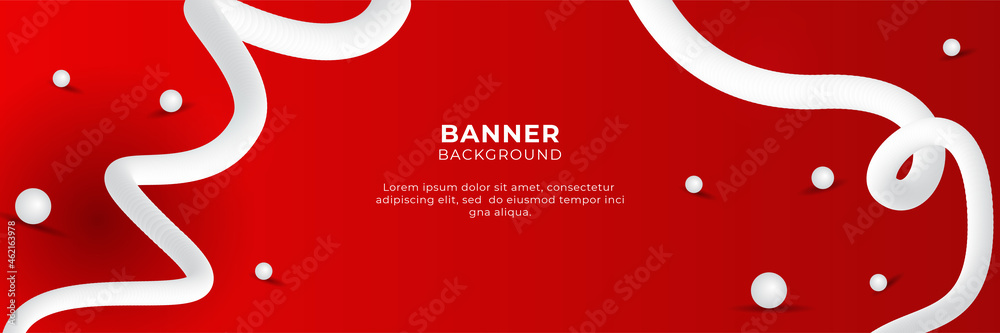 Abstract red banner background design template vector illustration with ...