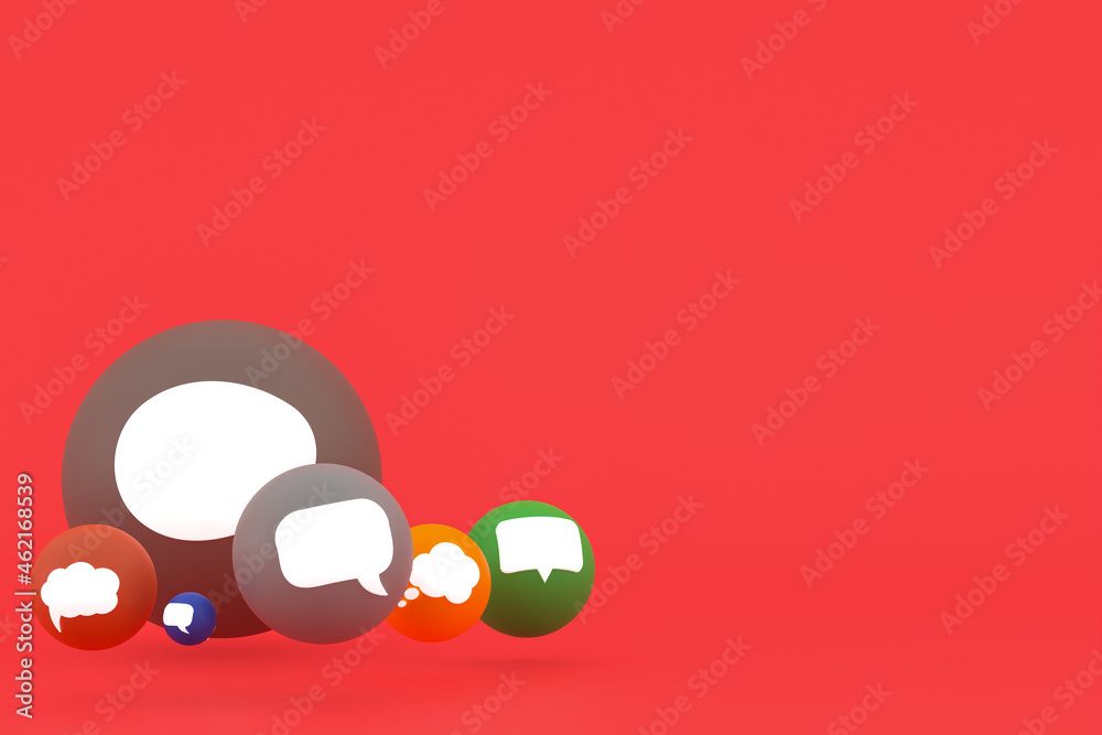 Idea comment or think reactions emoji 3d render,social media balloon ...
