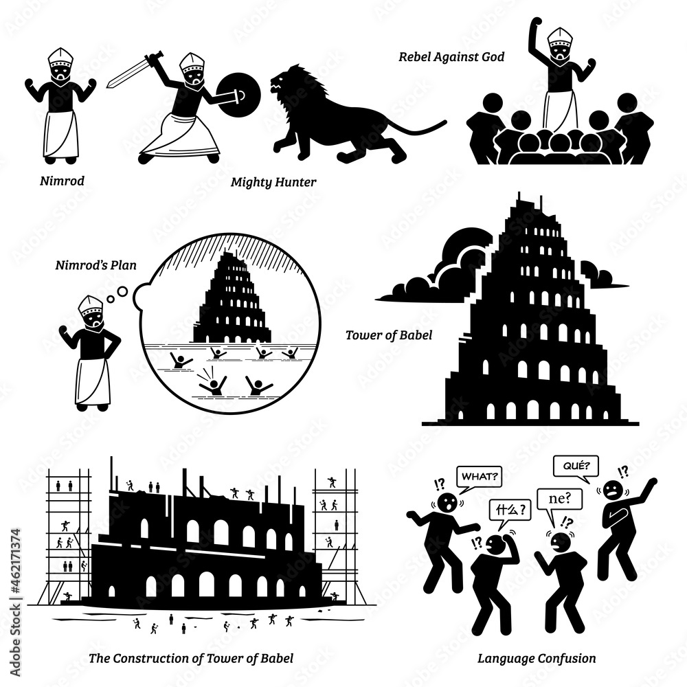 Poster Nimrod and Tower of Babel bible biblical story – Wall Art ...