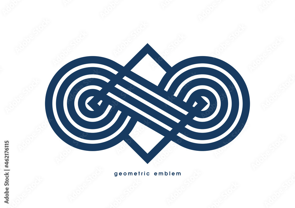 Abstract geometric infinity shaped vector logo isolated on white ...