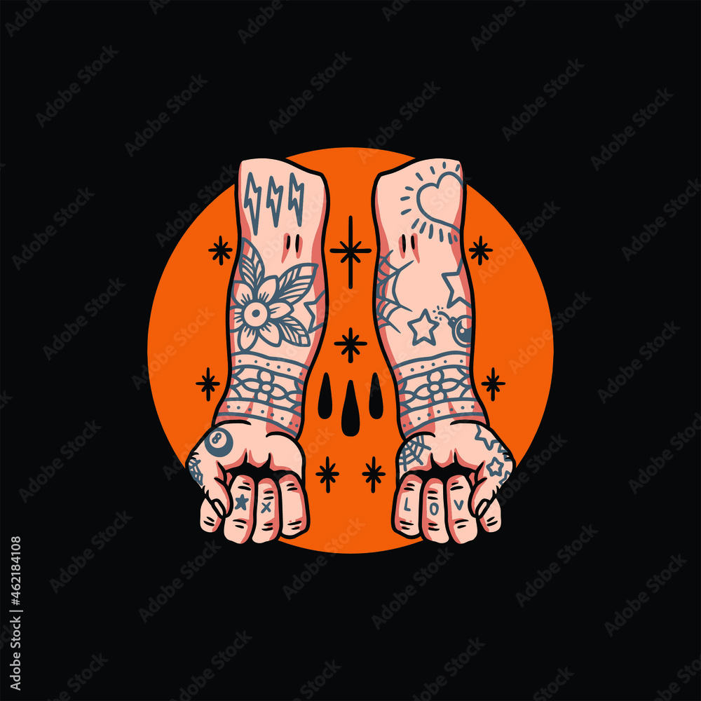 tattooed arms tattoo vector design Stock Vector | Adobe Stock
