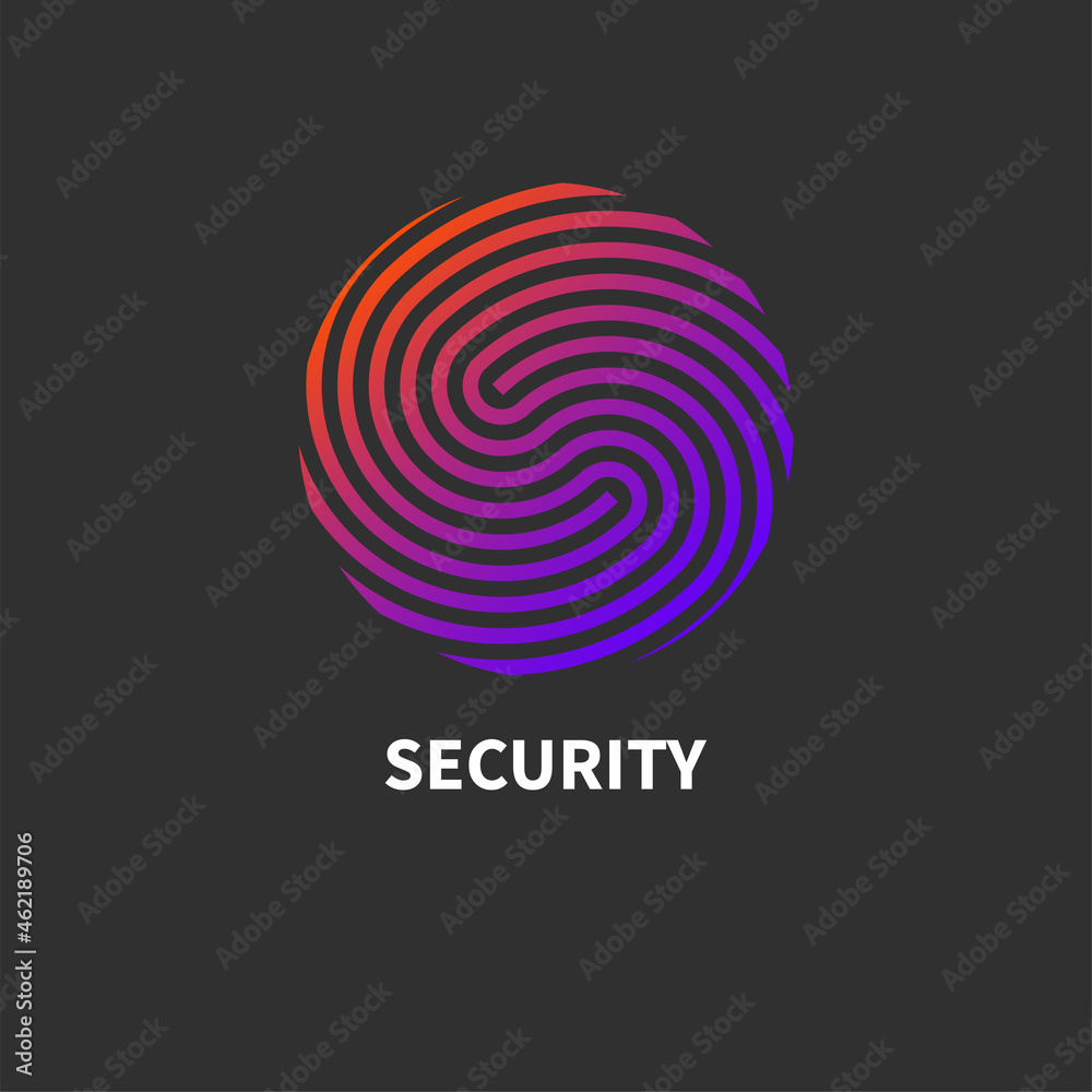Security icon. Security round logo. Identification symbol, sign Stock ...