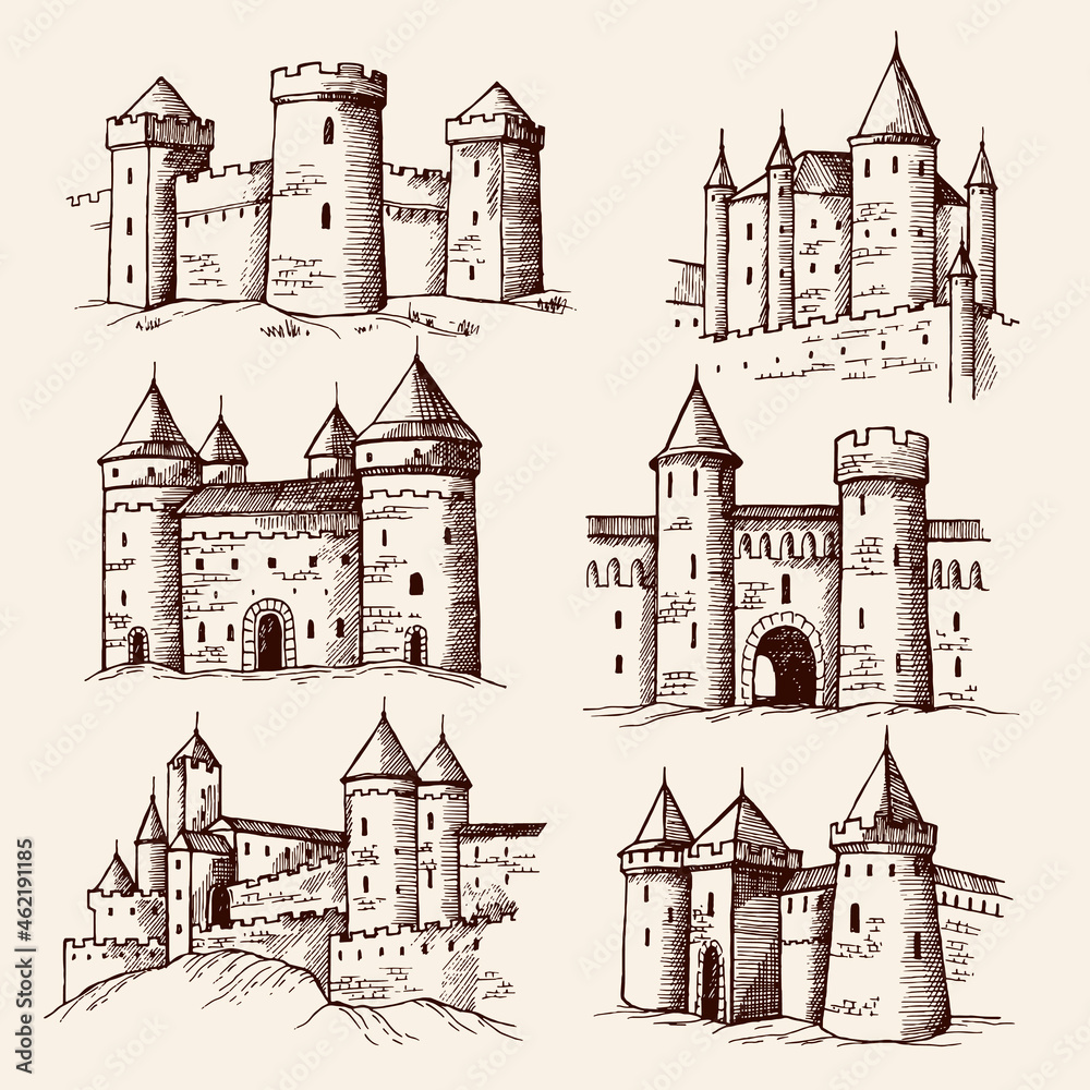 Medieval Tower Drawing
