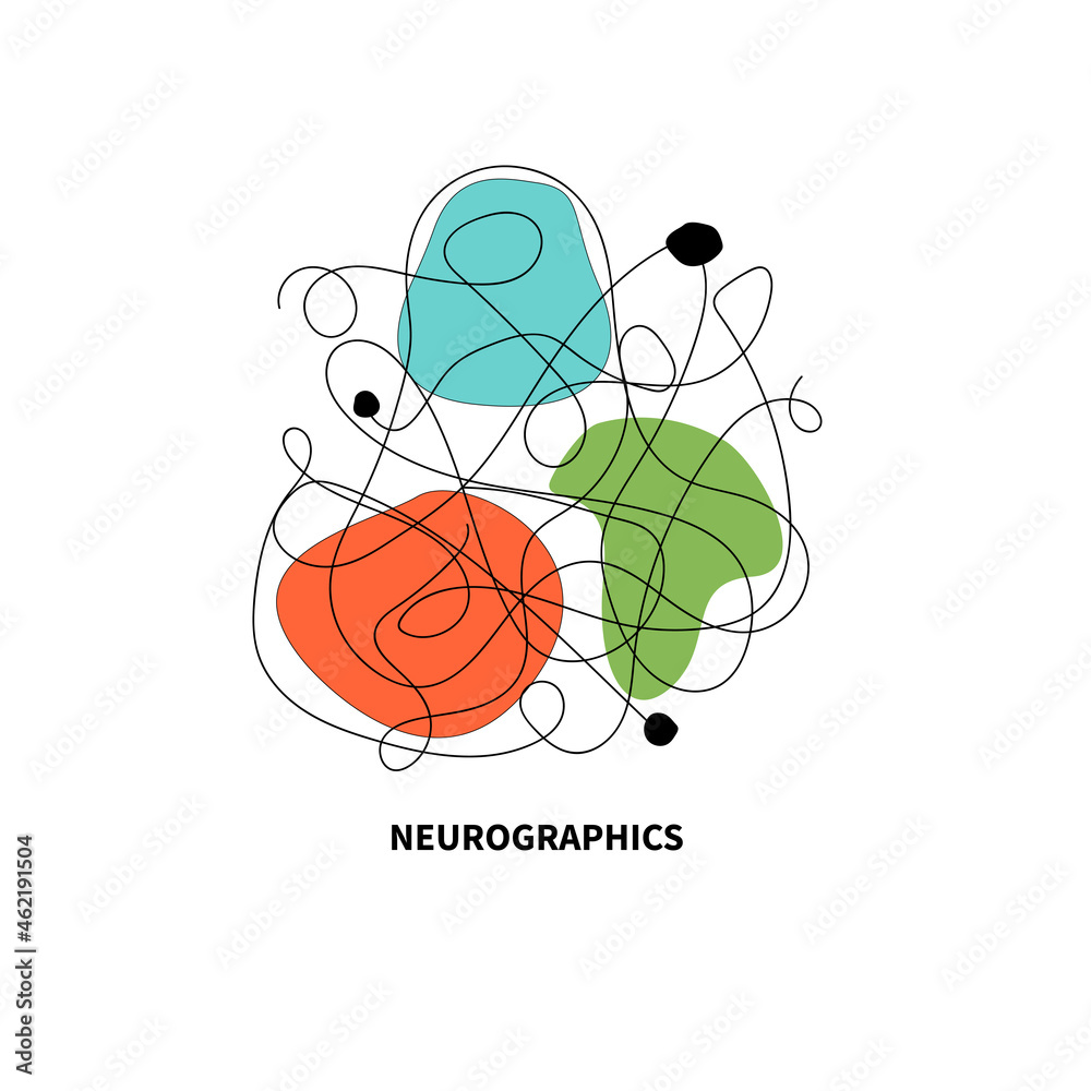 Neurographics illustration. Vector symbol of art therapy Stock Vector ...