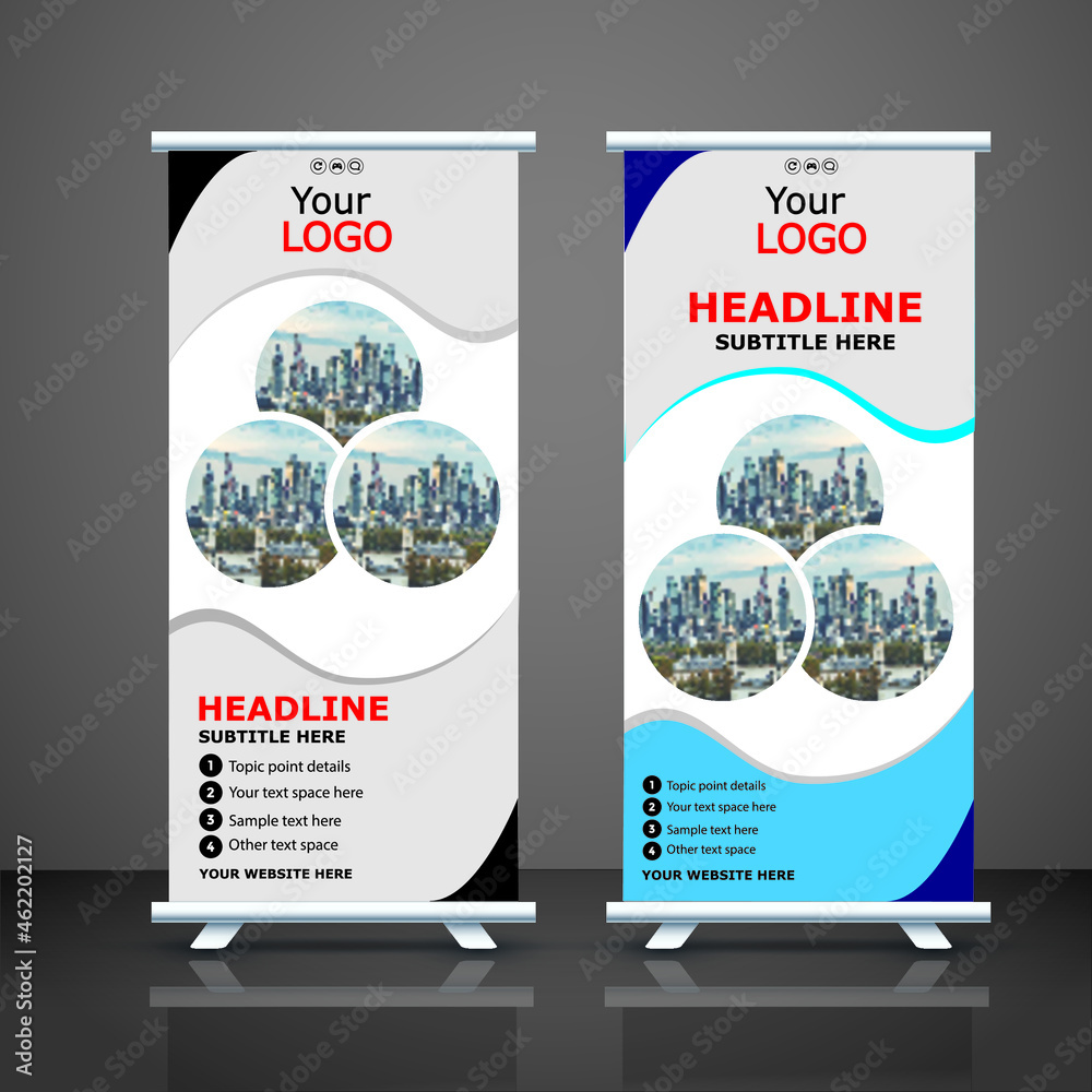 Roll Up, Vertical Banner Design Signboard Advertising Brochure Flyer ...