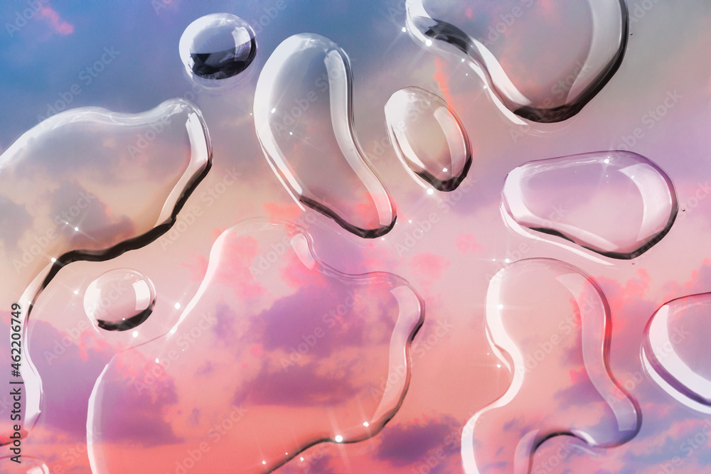 Water drops texture background, aesthetic pastel sky design Stock Photo ...