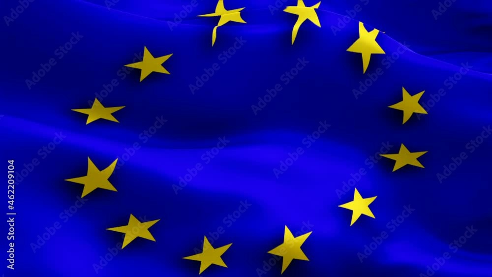 Vidéo Stock European Union flag video. Realistic Euro Flag background ...