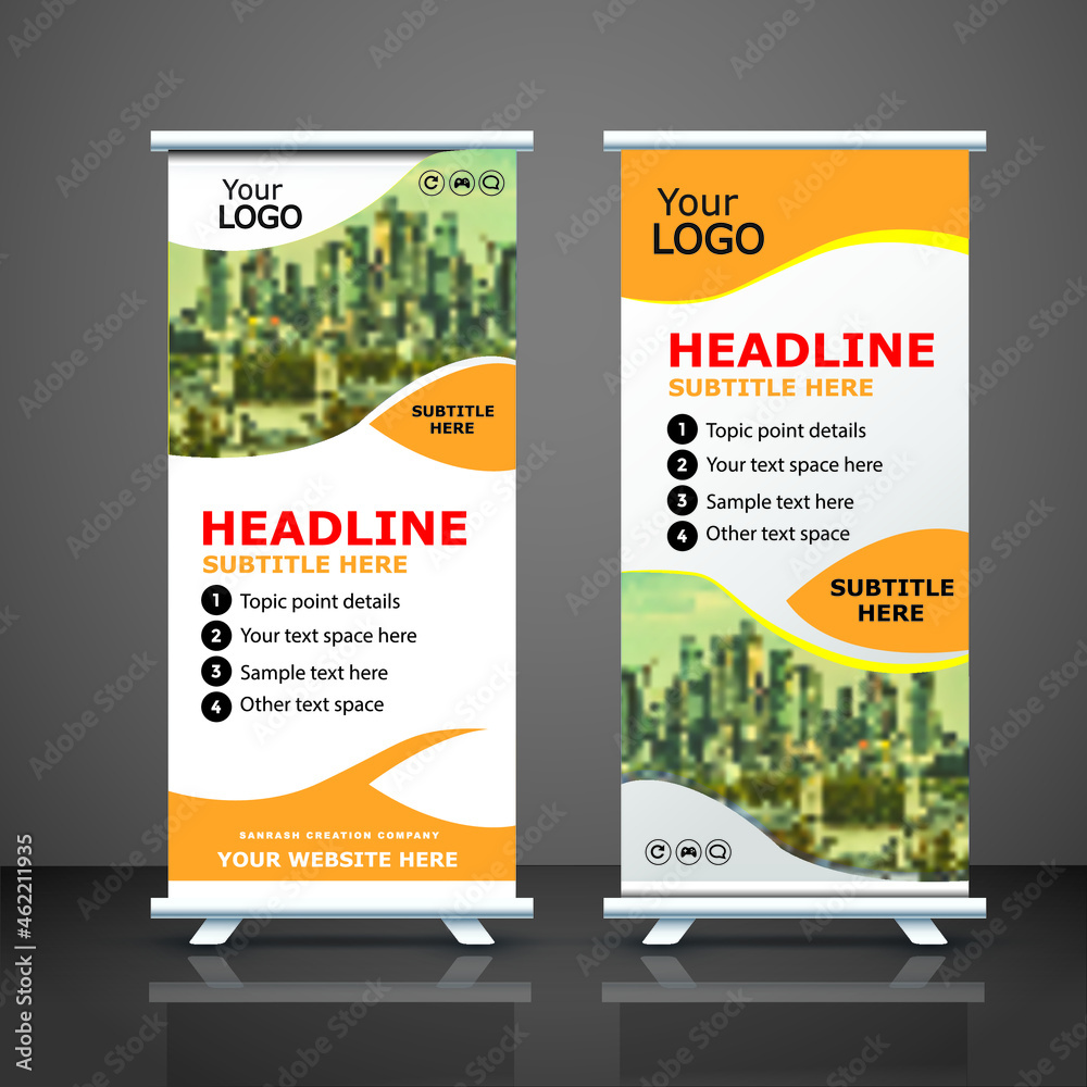 Roll Up, Vertical Banner Design Signboard Advertising Brochure Flyer ...