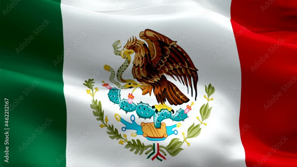 Mexico flag. Realistic Mexican Flag background Motion Loop video waving ...