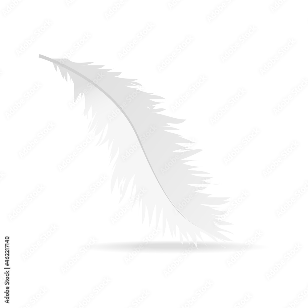 Realistic feather isolated on white background. Realistic feather for ...
