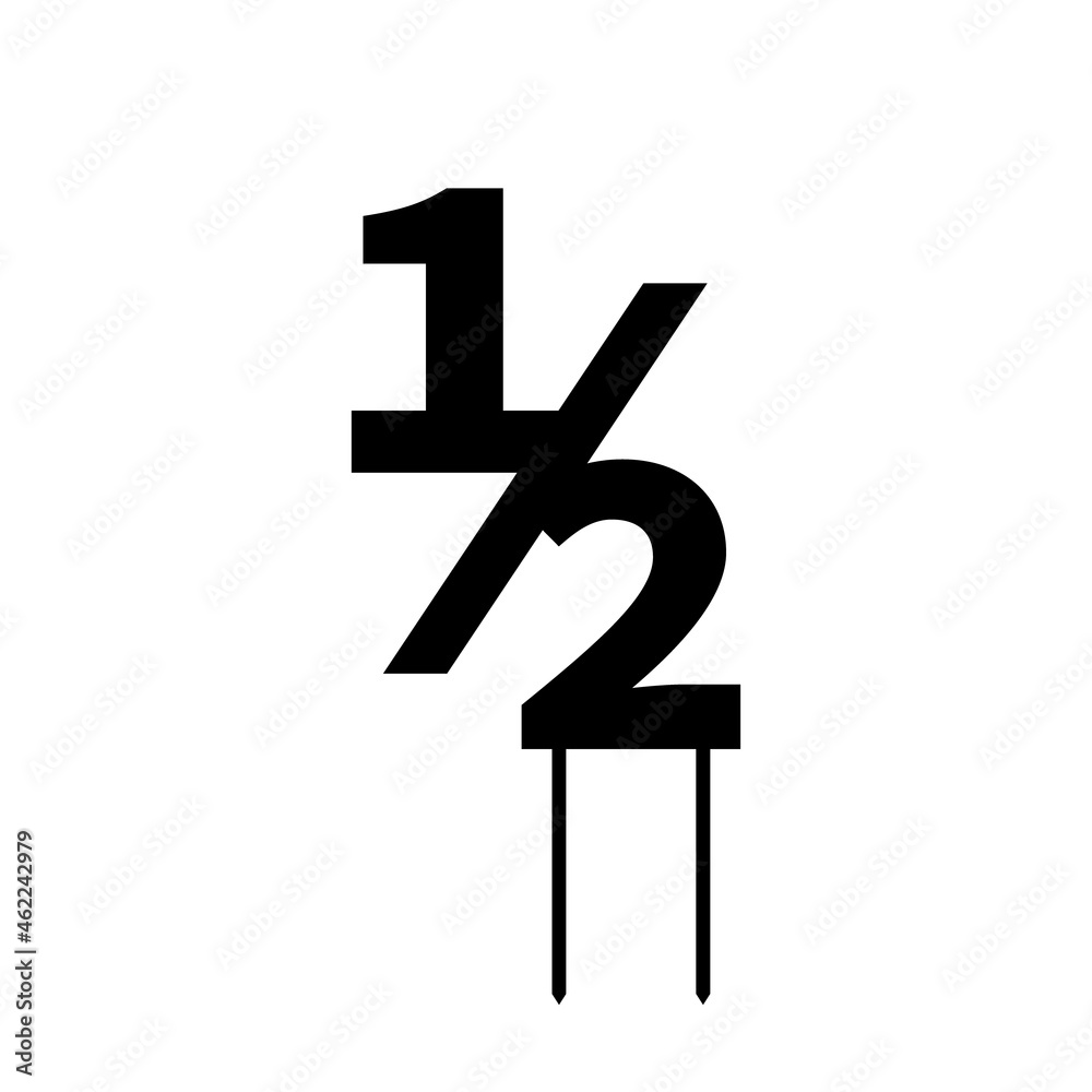 One Half Clipart