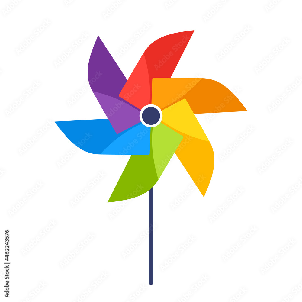 Poster Rainbow pinwheel icon. Clipart image isolated on white ...