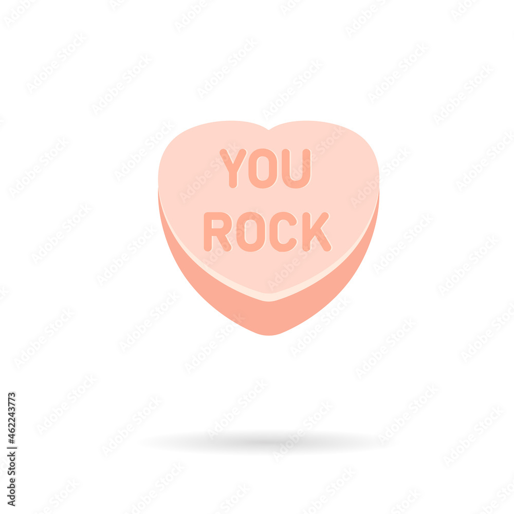 You rock conversation heart icon. Clipart image isolated on white ...