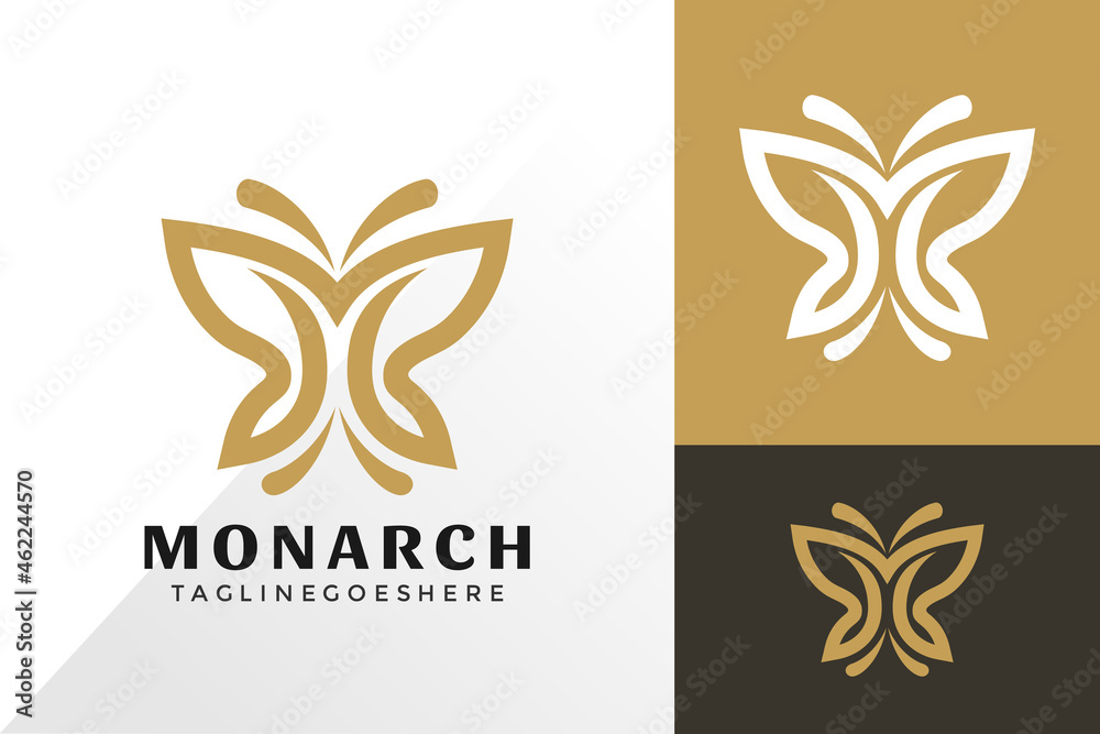 Letter M Monarch Butterfly Logo Vector Design, Creative Logos Designs ...
