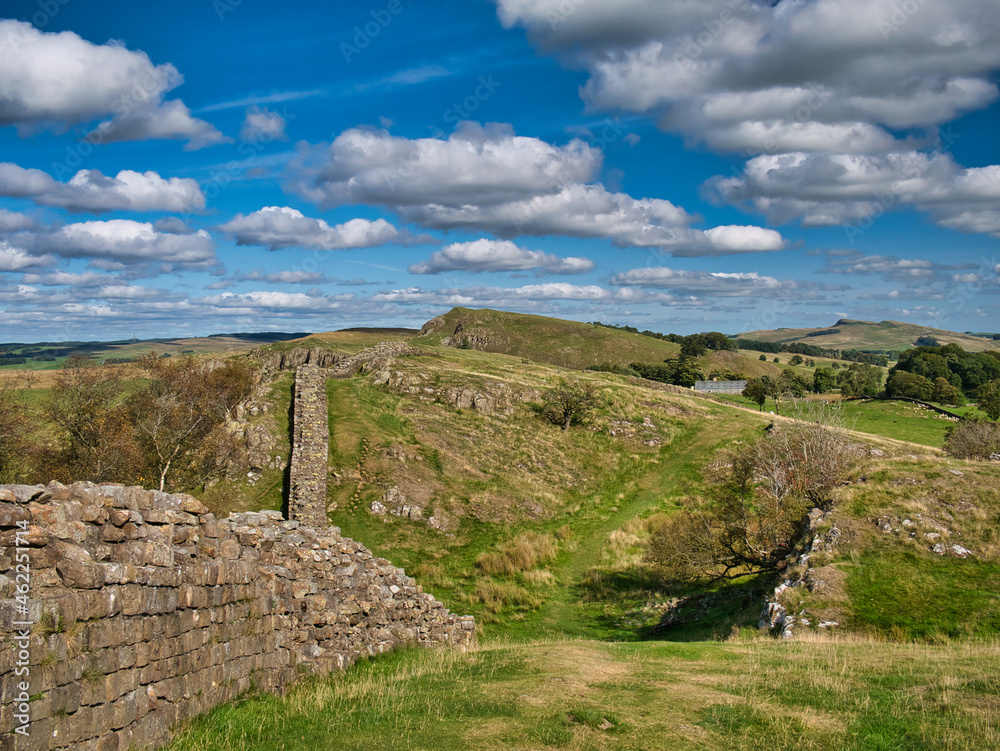 The remains of the defensive fortification of Hadrian's Wall in ...