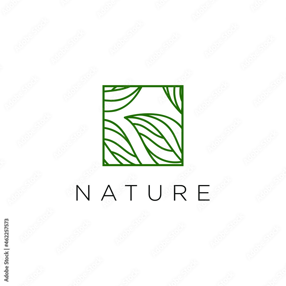 Nature Logo Design Concept. Tropical Plant. Minimal icon of abstract ...