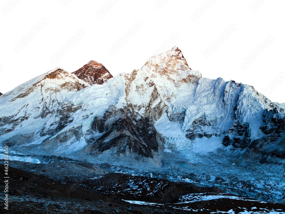 Mount Everest night view isolated on white Stock Photo | Adobe Stock