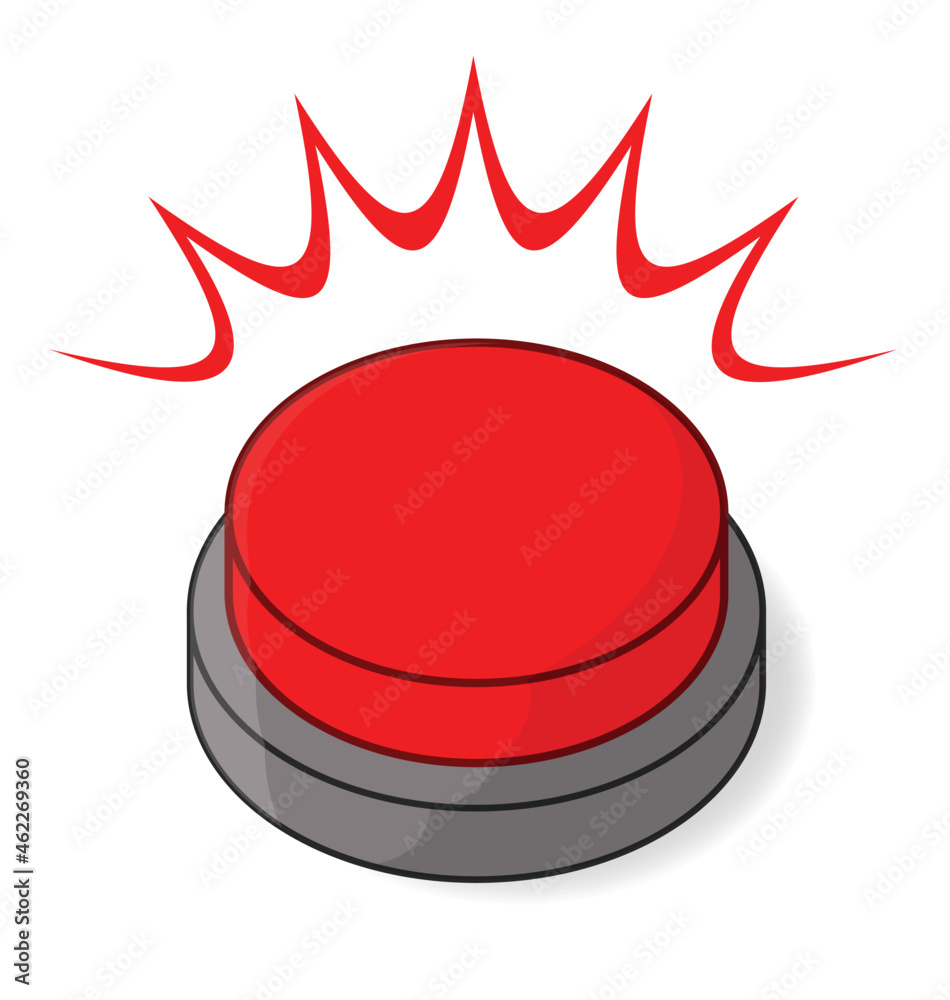 big red button flashing Stock Vector | Adobe Stock