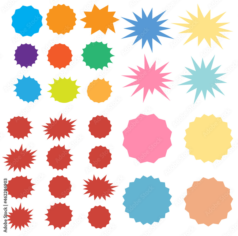 Set of vector starburst, sunburst badges. Starburst isolated icons set Stock Vector | Adobe Stock