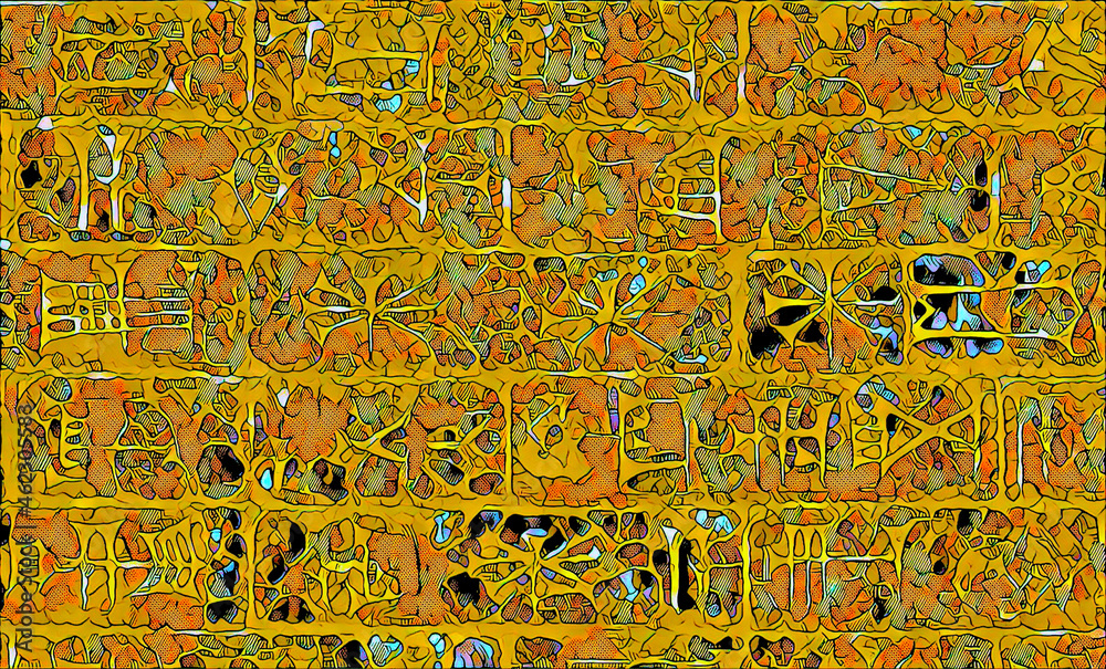 Cuneiform Cartoon Stock Illustration | Adobe Stock