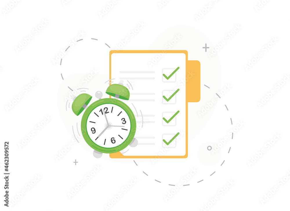 Time management concept. Checklist or to do list with checkmark and ...