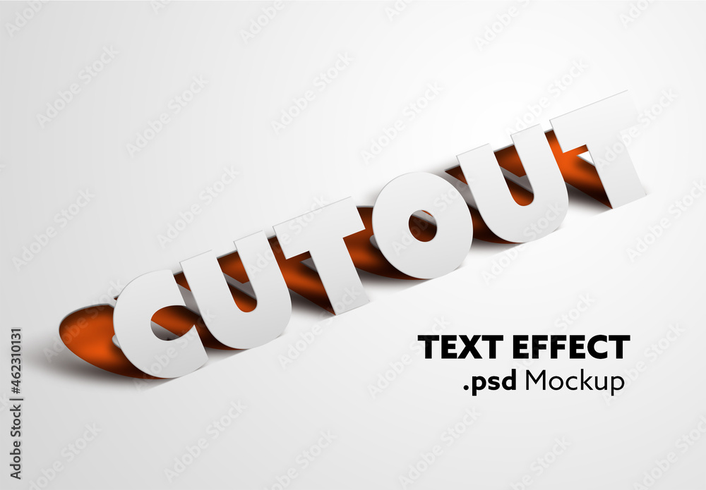 Cutout Text Effect Mockup Stock Template | Adobe Stock