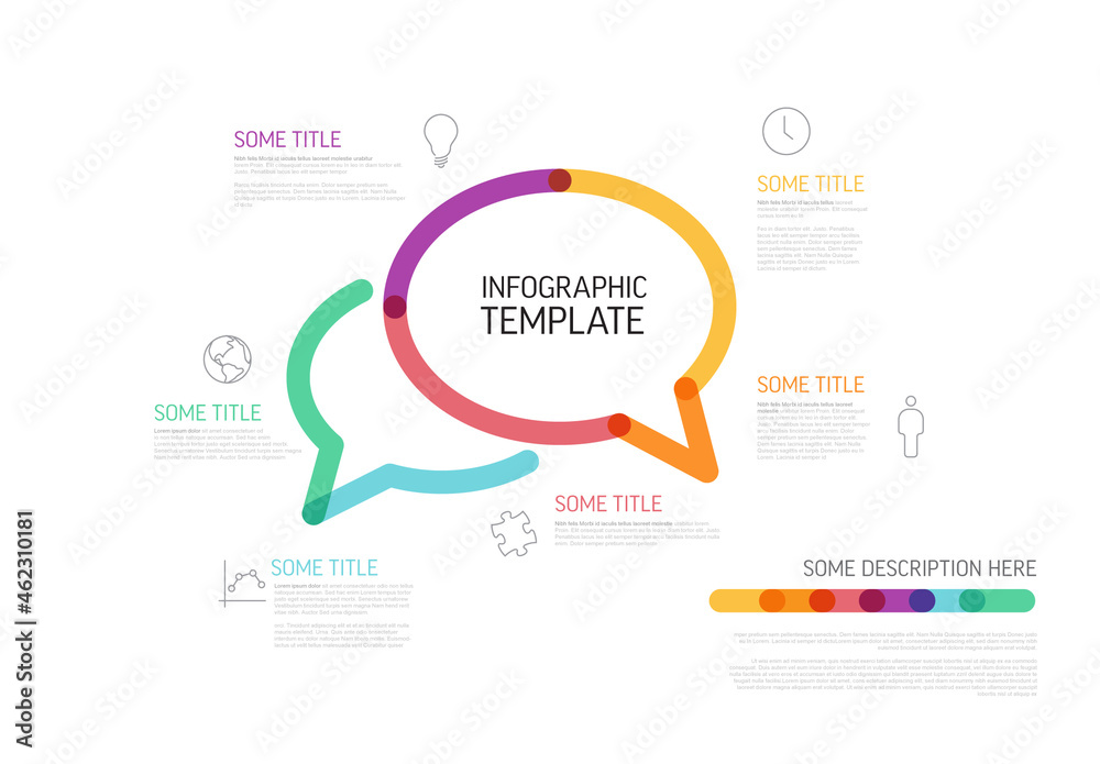 Modern Infographic Report Layout with Speech Bubble Made from Lines ...