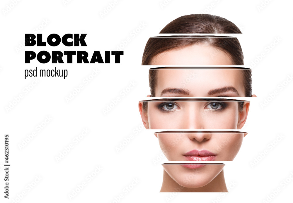 Block Portrait Mockup Stock Template | Adobe Stock