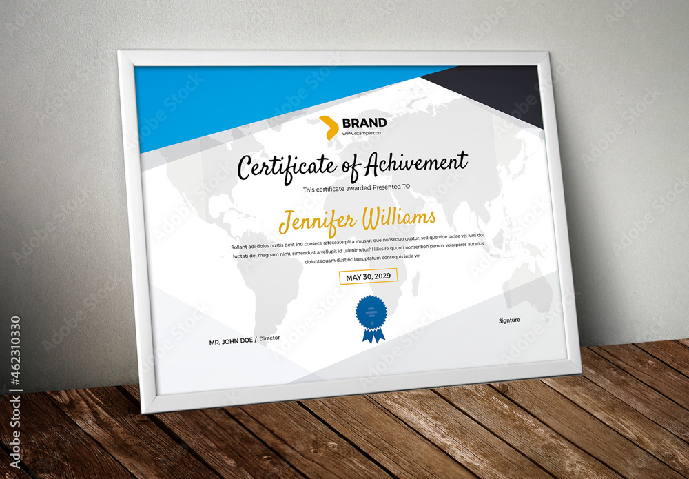 Big Triangle Certificate Layout Stock Template | Adobe Stock