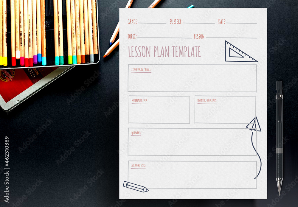 Lesson Plan Layout Stock Template | Adobe Stock