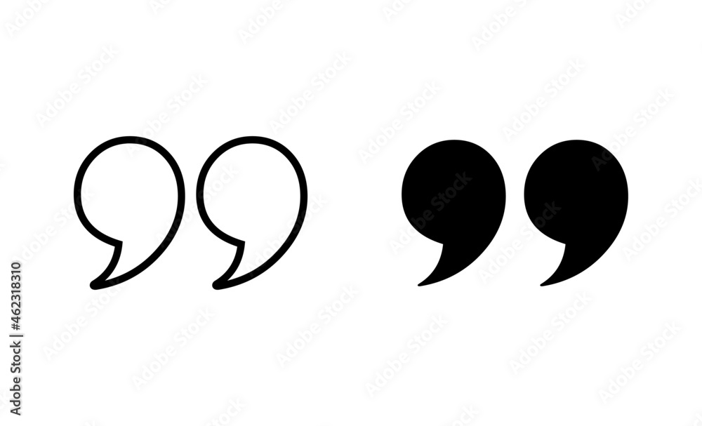 Quote icons set. Quotation mark sign and symbol Stock Vector | Adobe Stock