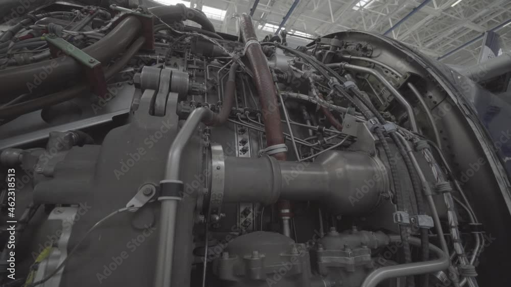 aircraft engine repair in hangar Stock Video | Adobe Stock