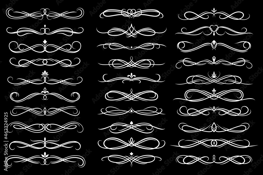 Floral vintage dividers, borders and embellishments. Elegant flourish ...