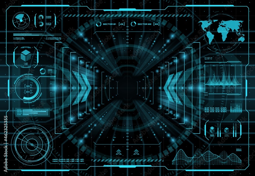 HUD teleportation portal interface, futuristic innovation teleport ...