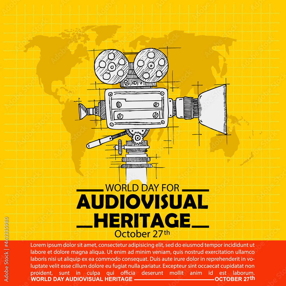 Poster World Day For Audio Visual Heritage, Poster and banner vector ...