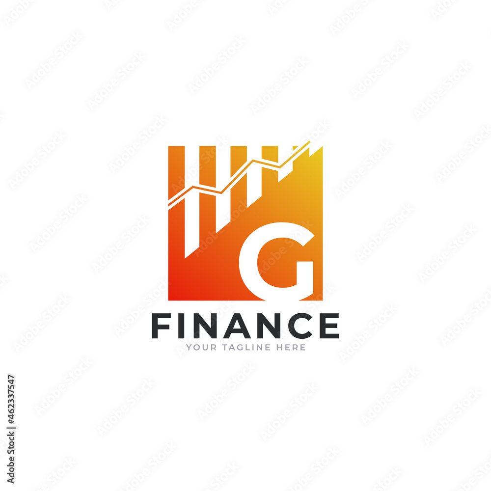 Initial Letter G Chart Bar Finance Logo Design Inspiration Stock Vector ...