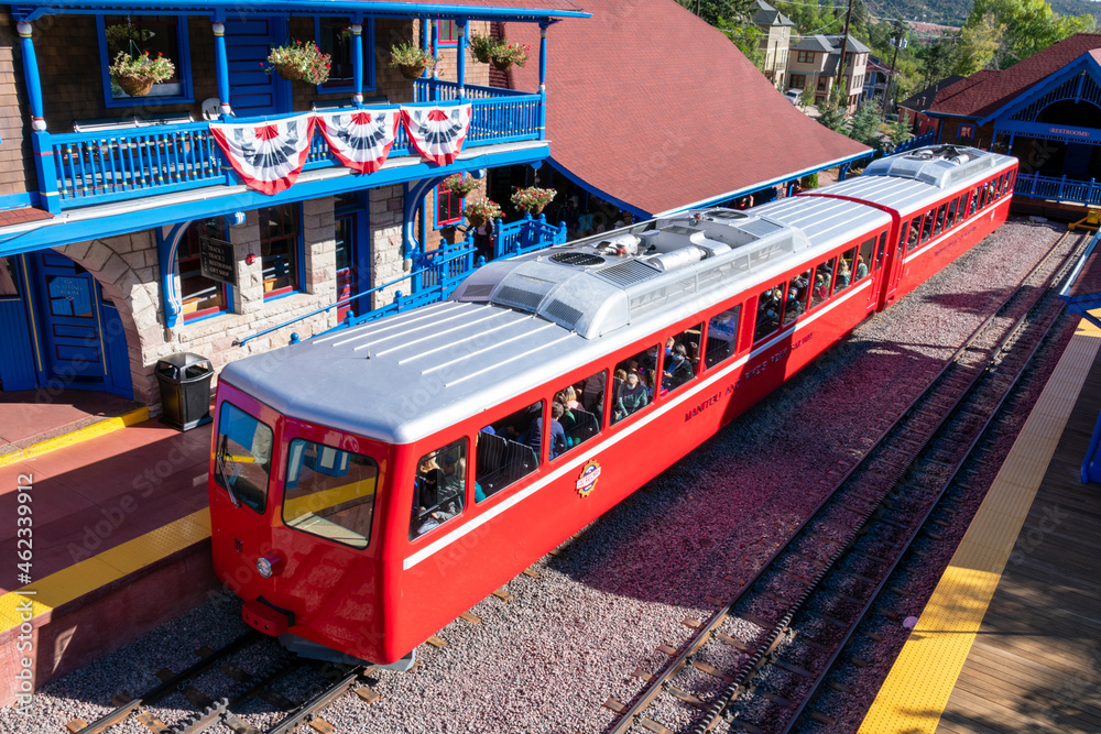 The Broadmoor Manitou and Pikes Peak Cog Railway train is ready for ...