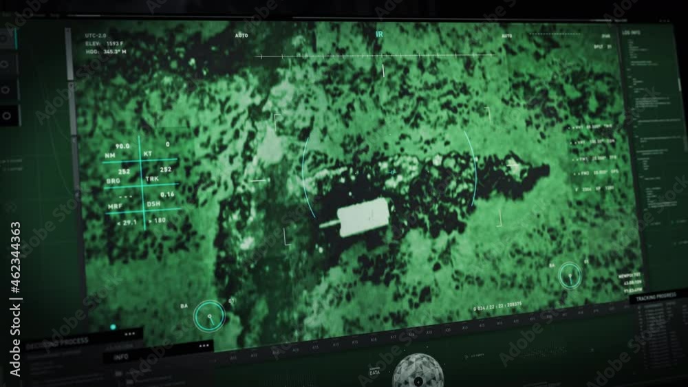 Modern Attack Operation Display Uses Night Vision System For Tracking ...