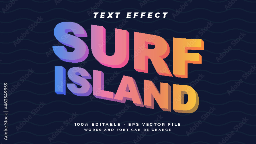 Surf island gradient text effect style with rainbow color Stock Vector ...