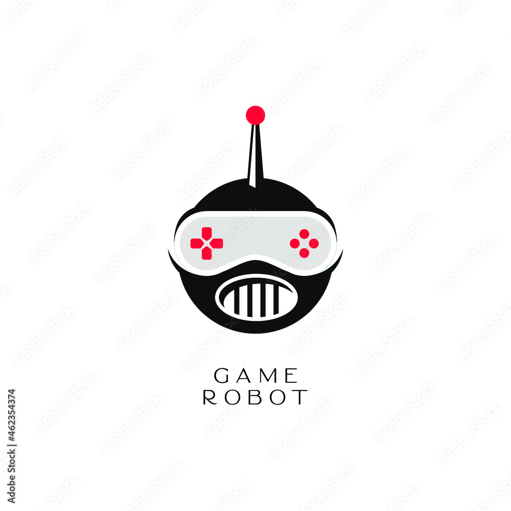 Robot Gaming Logo Minimalist Design Vector illustration . Robotic ...