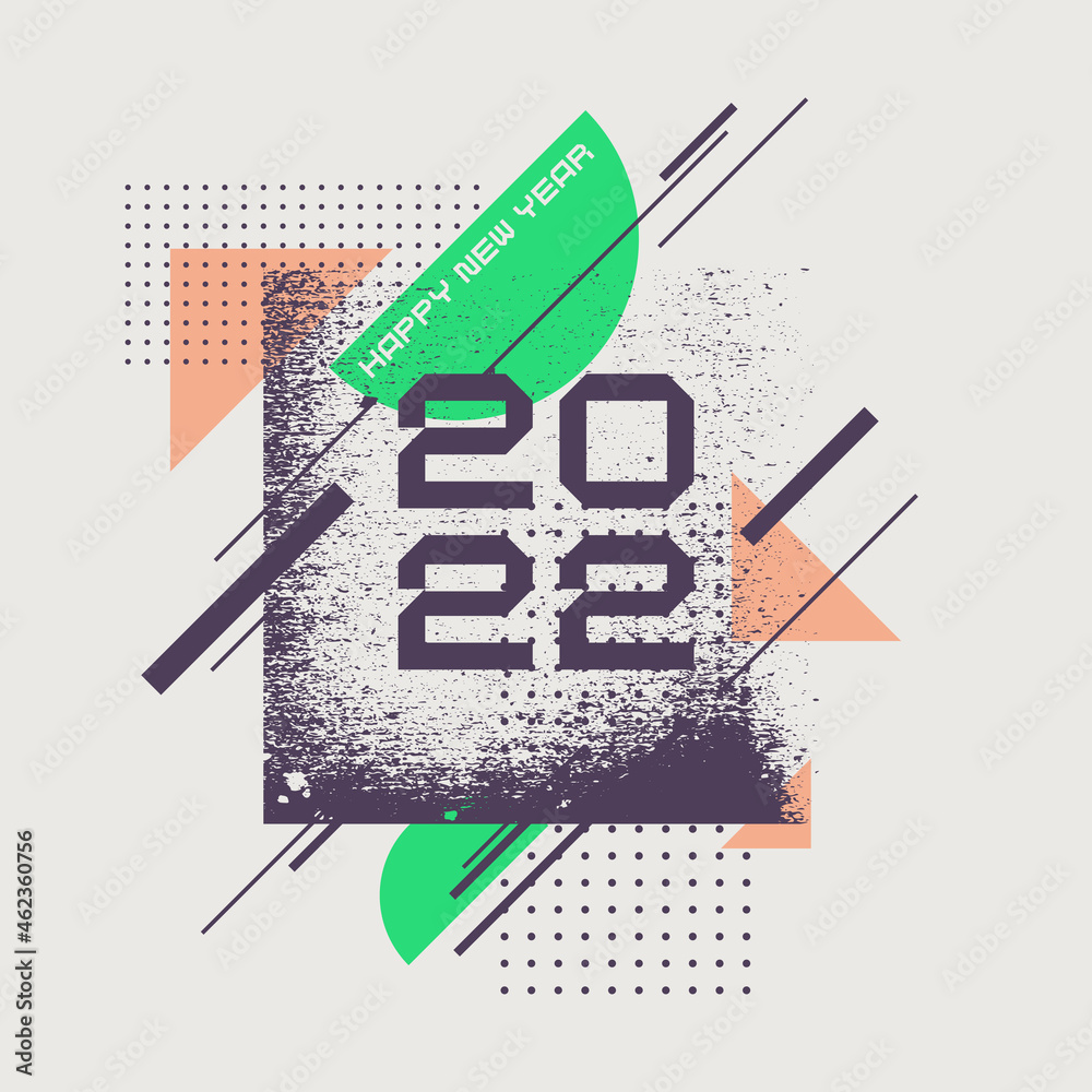 A poster for the celebration of the New Year 2022. A composition of ...