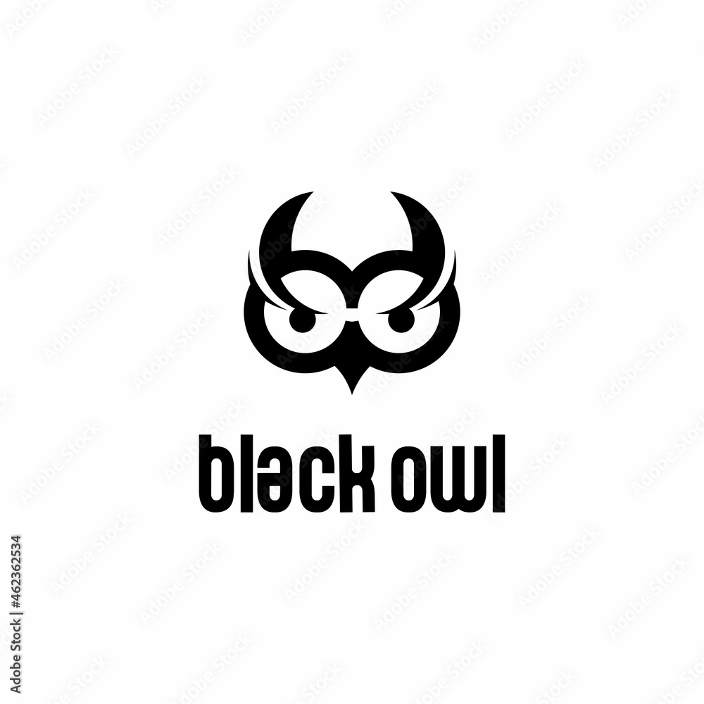 owl logo illustration vector, eyes logo Stock Vector | Adobe Stock